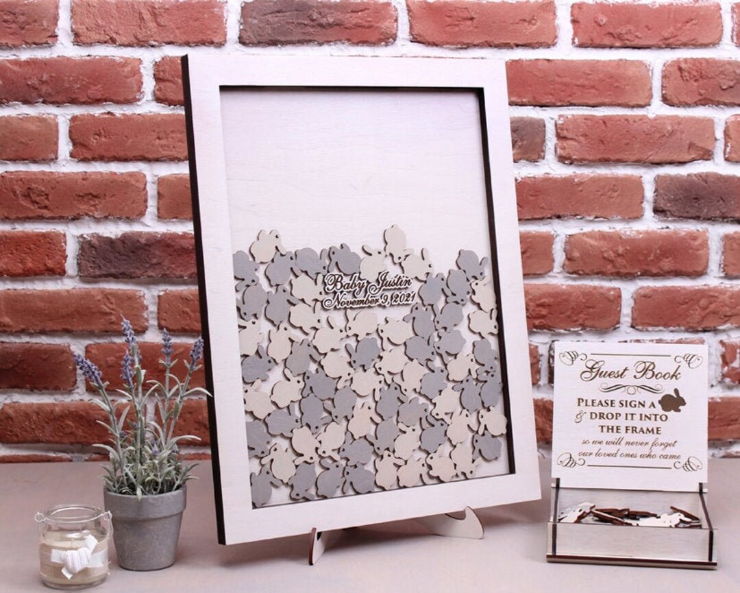 Baby Shower Guestbook Drop Box Gift Rabbits Bunny Baby Guest - Etsy