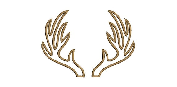 Antlers Embroidery Applique Design Antler Machine Deer | Etsy
