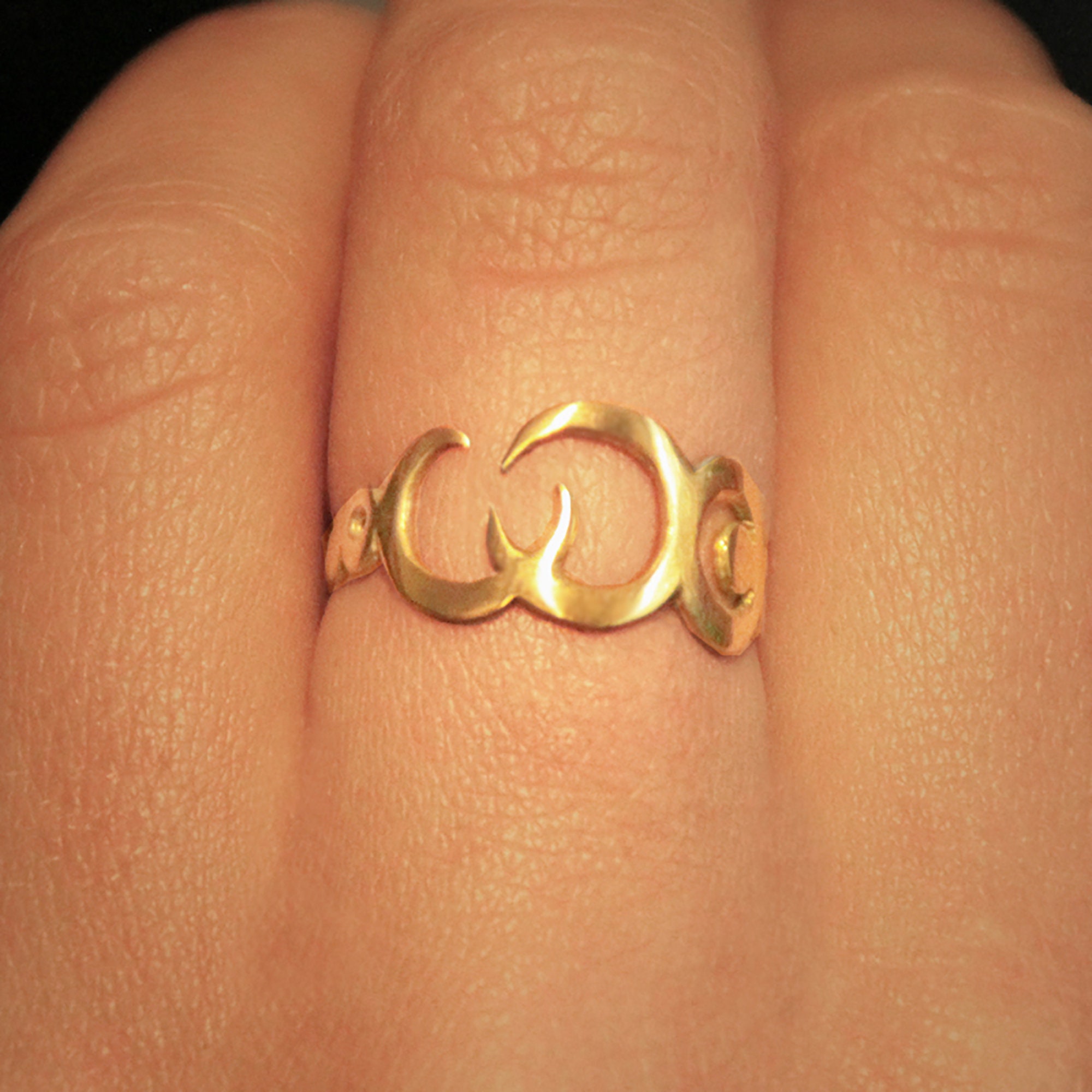 Triple Moon Ring, Gold Moon Ring, Triple Moon Ring, Galaxy Ring, Moon ...