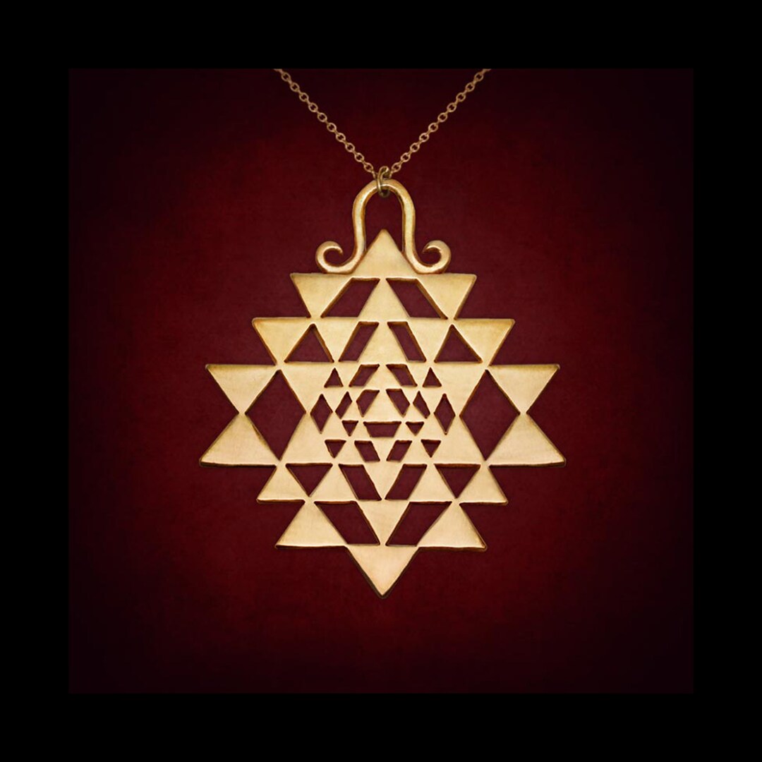Sri Yantra King Pendant: Sacred Geometry Gold Necklace - Etsy