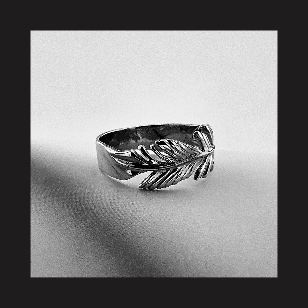 Royal Silver Feather Ring, Handmade Jewelry, Heavy-duty Thick Ring - Etsy