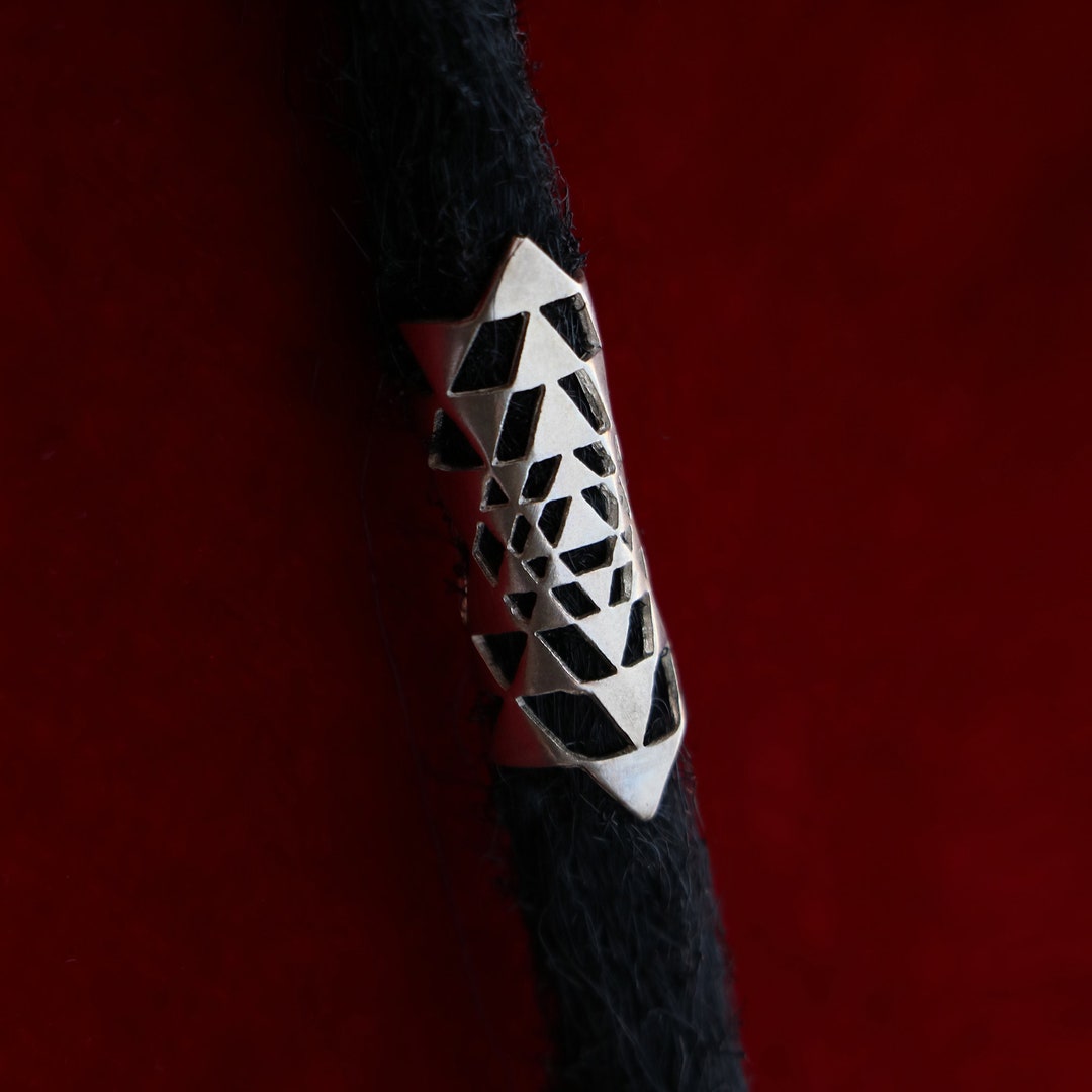 Handmade Sterling Silver Sri Yantra Dreadlock Bead - Sacred Geometry - Etsy