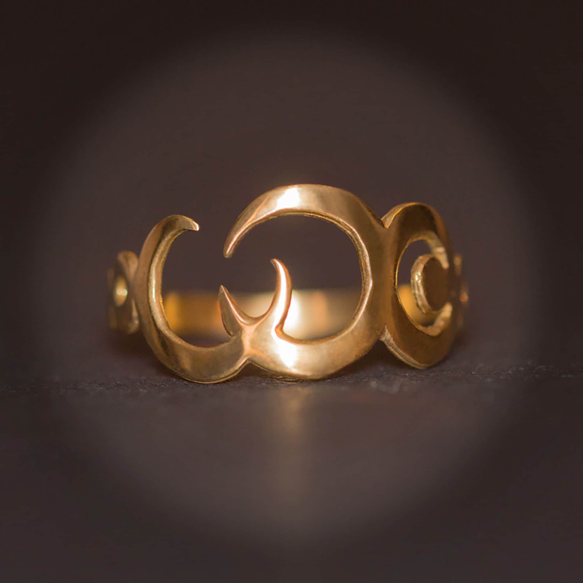 Triple Moon Ring, Gold Moon Ring, Triple Moon Ring, Galaxy Ring, Moon ...