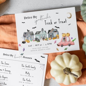 Drive by Halloween Trick or Treat Invitation Template, Drive Through ...