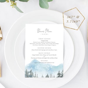 Evergreen Forest Dinner Menu Printable Wedding Menu Template - Etsy