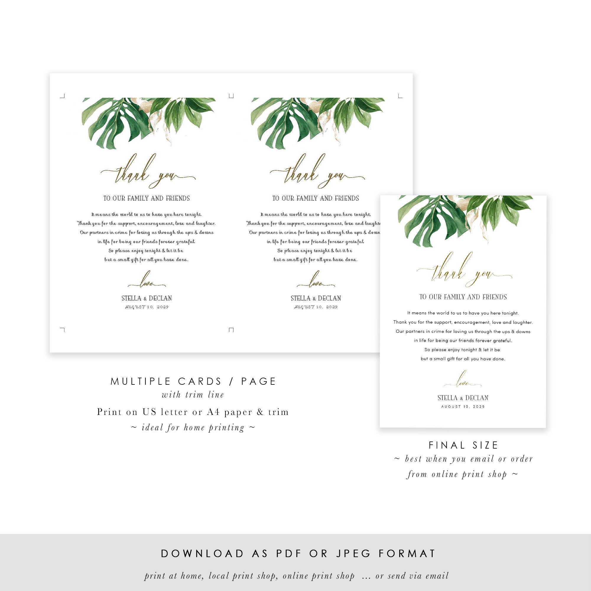 Aloha Wedding Thank You Note Thank You Card Thank You - Etsy