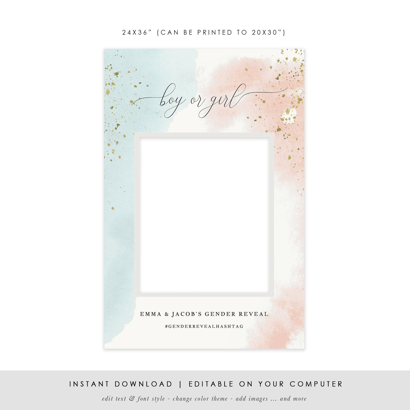Photo Prop Frame Gender Reveal Photo Frame Party Photo Prop | Etsy