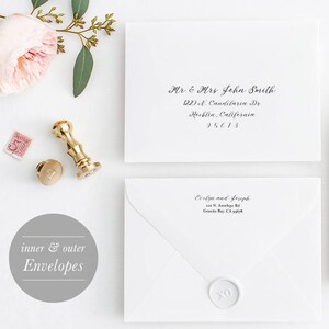 Outer & Inner Envelope Template, Envelope Printable, Calligraphy ...
