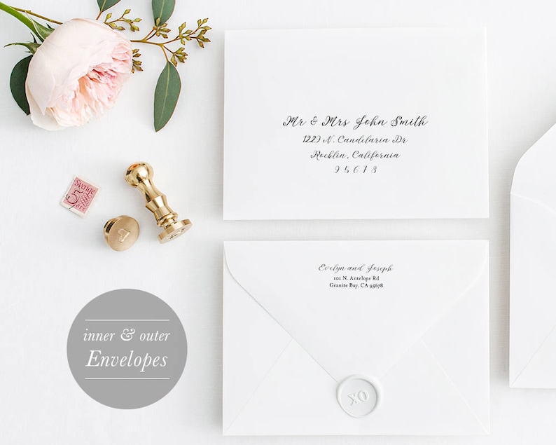 Outer & Inner Envelope Template Envelope Printable - Etsy