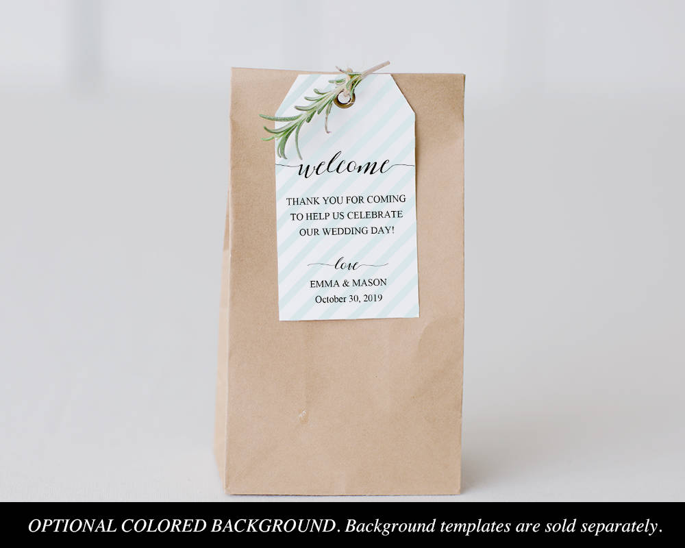 Welcome Tag Template Wedding Welcome Bag Tag Wedding Welcome | Etsy