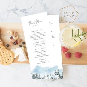 Evergreen Forest Dinner Menu Printable Wedding Menu Template - Etsy