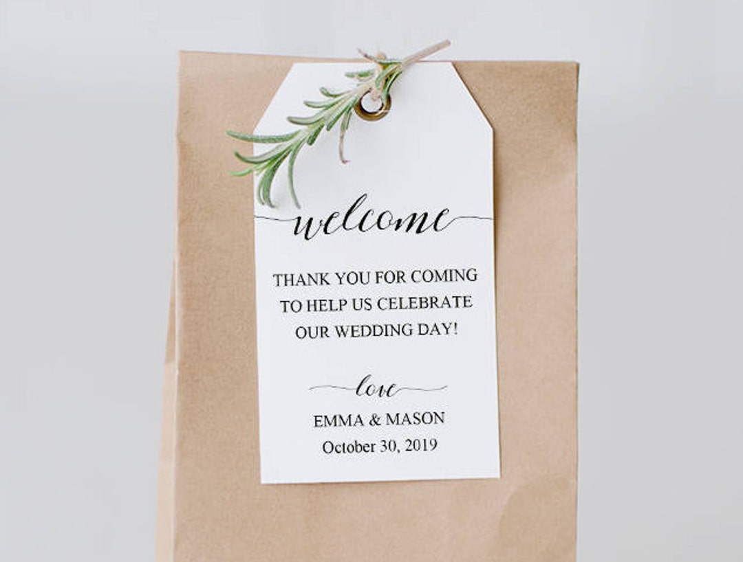 Welcome Tag Template Wedding Welcome Bag Tag Wedding Welcome - Etsy