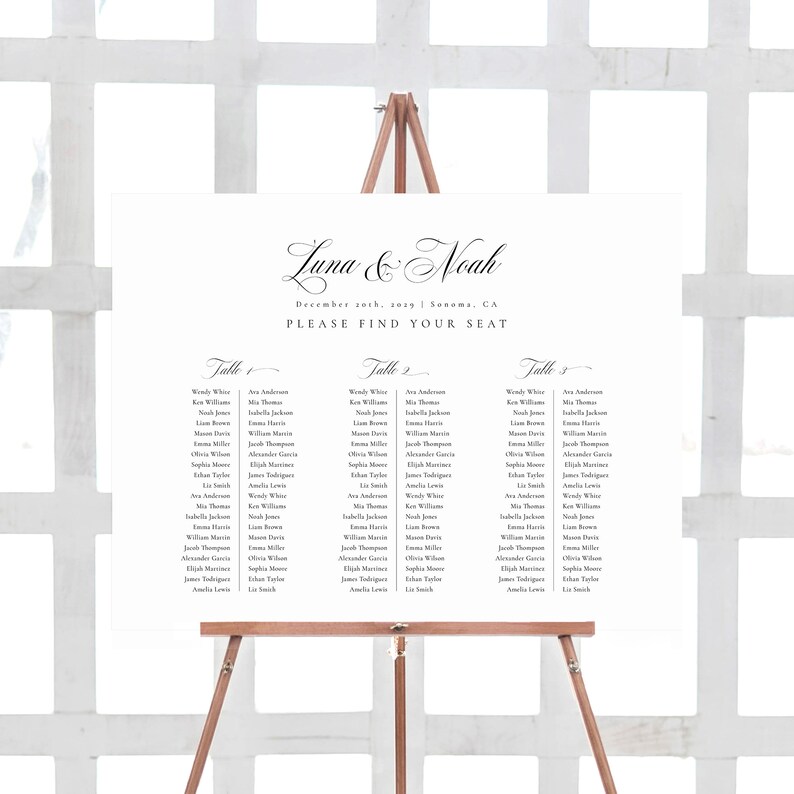Landscape Wedding Seating Chart Template Seating Chart - Etsy