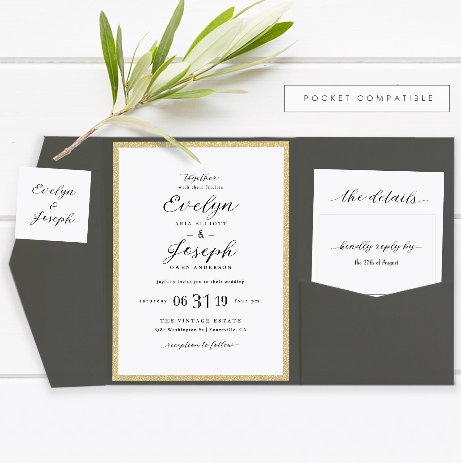 Printable Wedding Invitation Template Wedding Invitation Set | Etsy