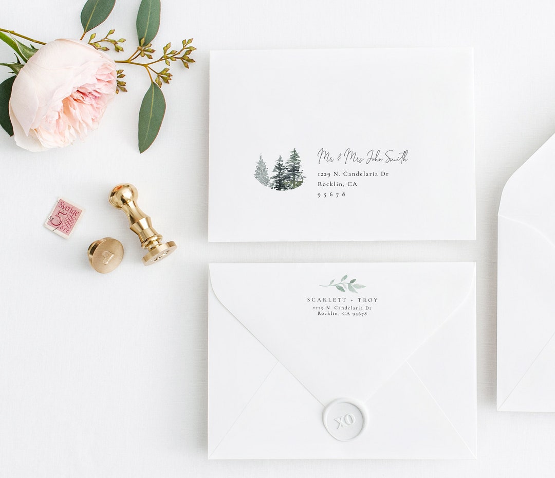Evergreen Forest Envelope Template Envelope Printable Modern - Etsy