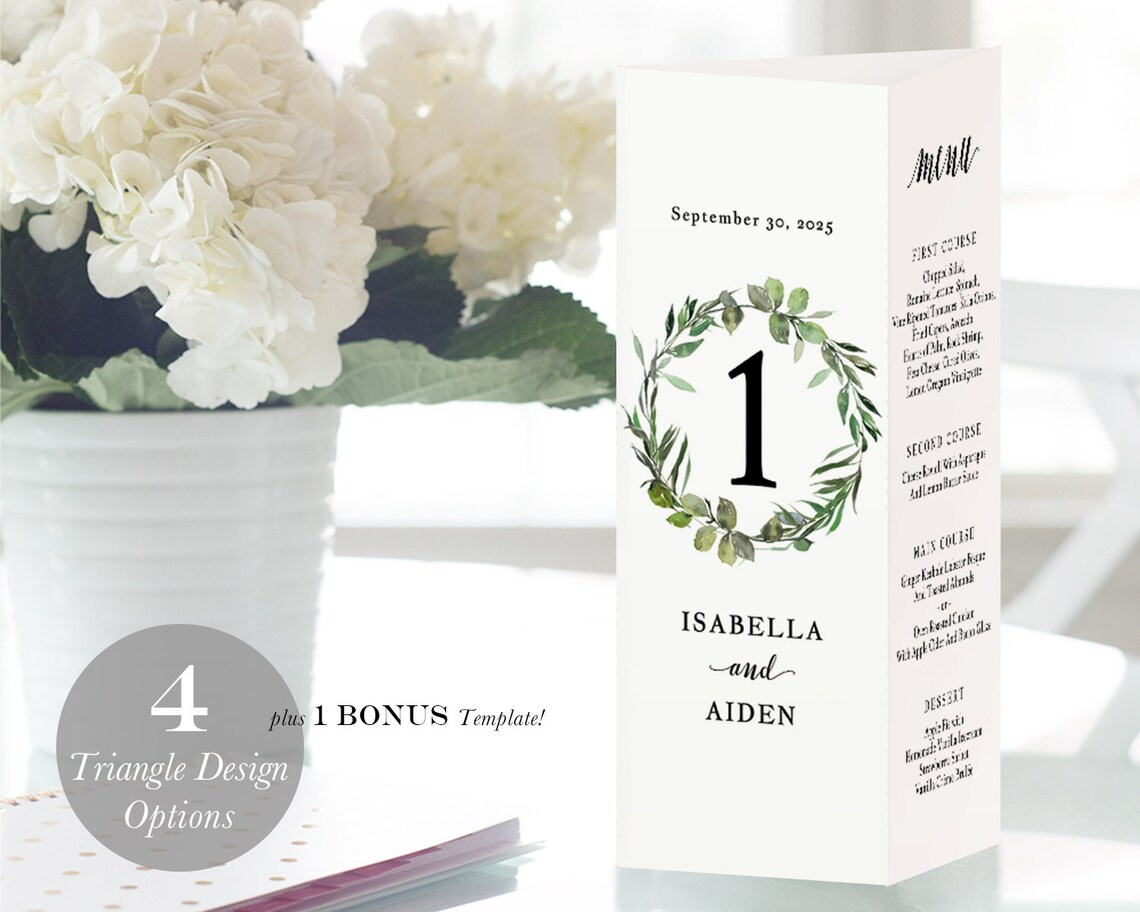 Printable Triangle Table Numbers Three-sided Table Numbers | Etsy