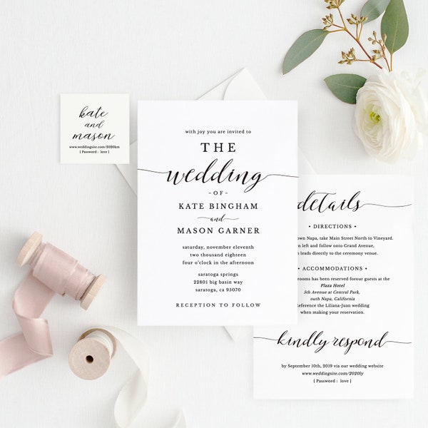 Wedding Invitation All in One - Etsy