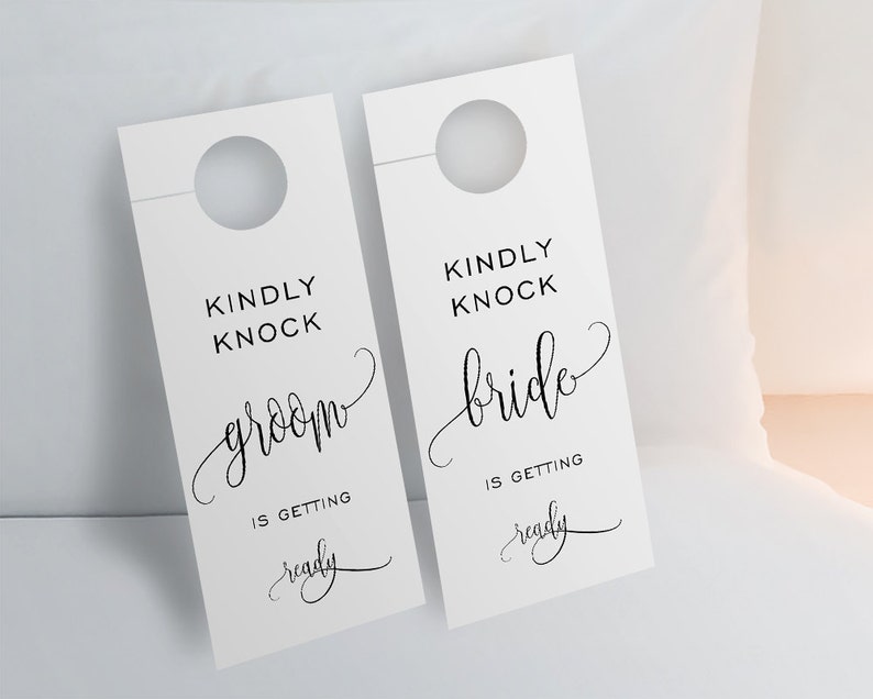 Wedding Door Hanger Printabletemplate Kindly Knock Door - Etsy