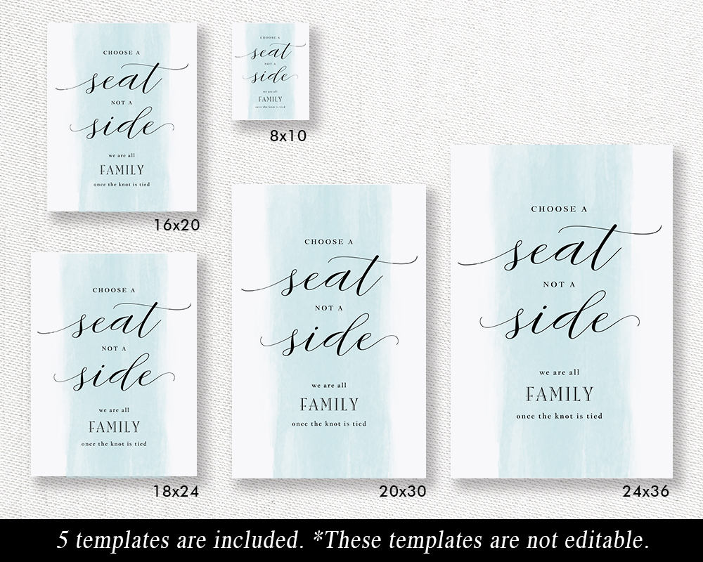 Choose a Seat Not a Side Sign Template Printable Choose a - Etsy