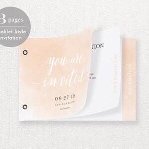 Booklet Invitation Set Printable Wedding Invitation Template - Etsy