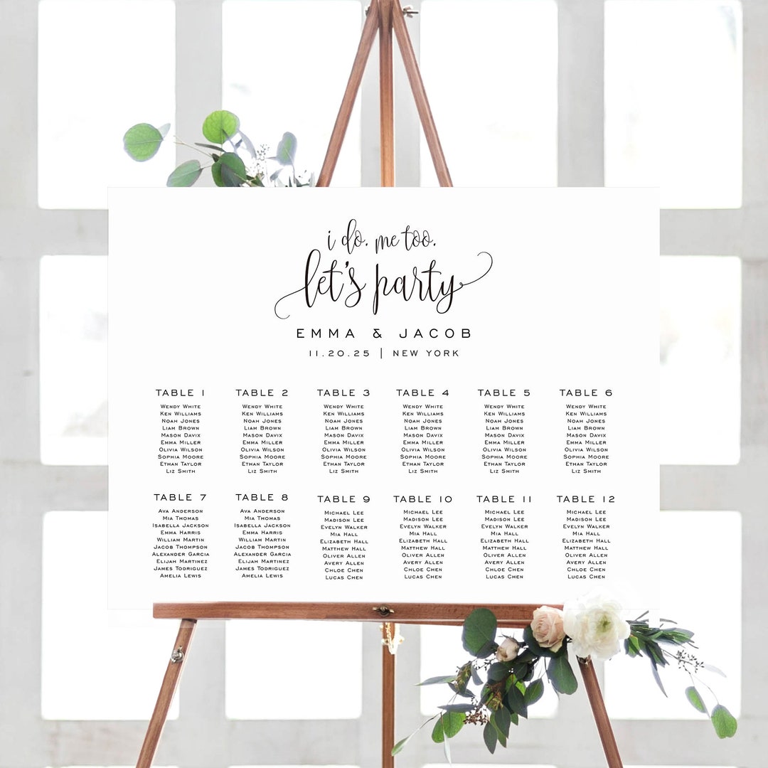 Wedding Landscape Seating Chart Template, Seating Chart Printable ...