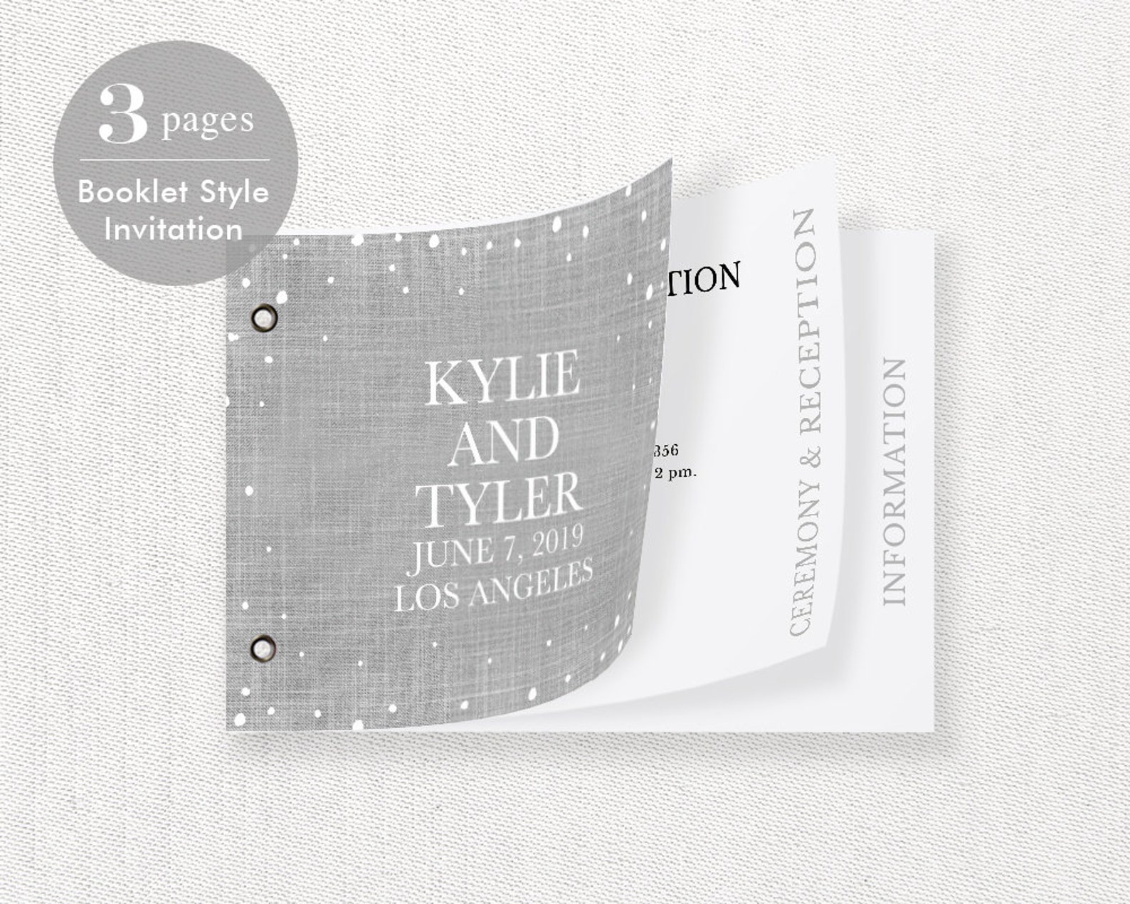 Booklet Invitation Set Printable Wedding Invitation Template - Etsy