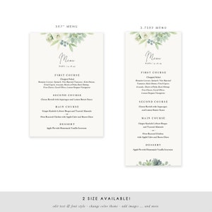Succulents Dinner Menu Printable Wedding Menu Template Drink - Etsy