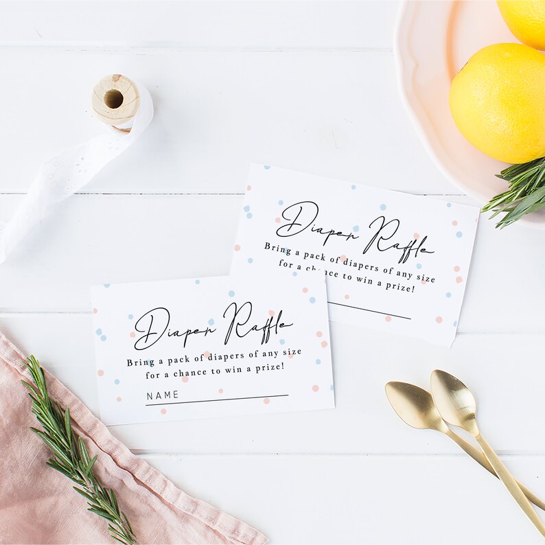 Printable Diaper Raffle Ticket Confetti Baby Shower Raffle | Etsy