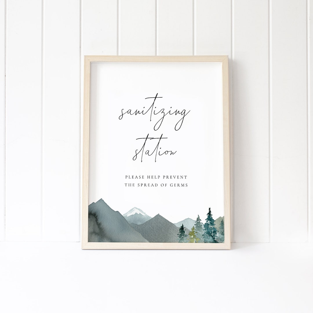 Winter Forest Sanitizing Station Sign Template Printable - Etsy