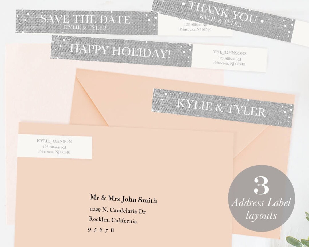 Envelope Wrap Address Label, Wraparound Label, Skinny Wrap Address, DIY ...