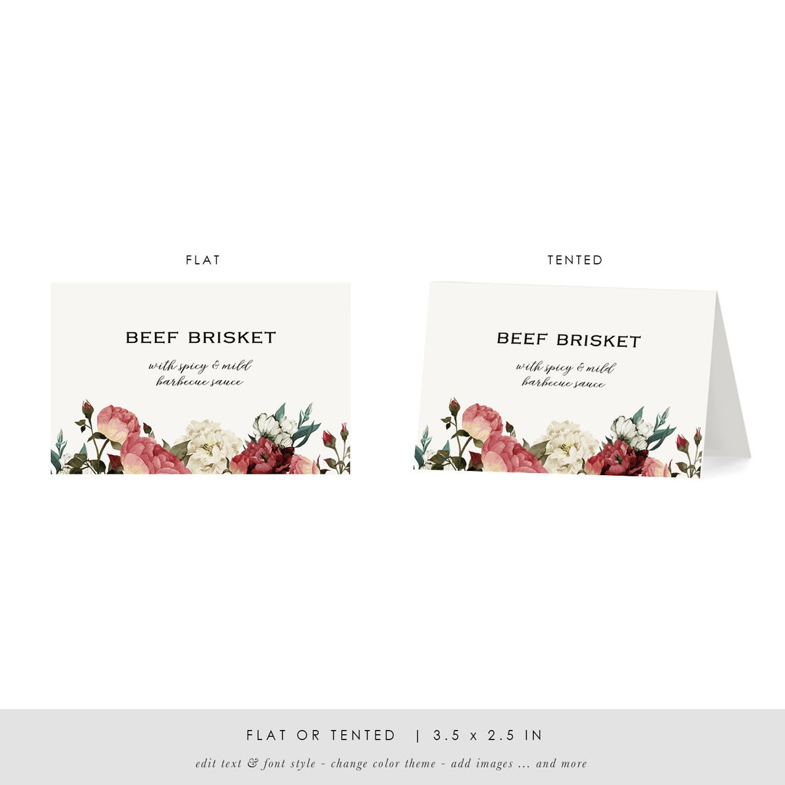 Floral Printable Buffet Label Template Buffet Food Sign - Etsy