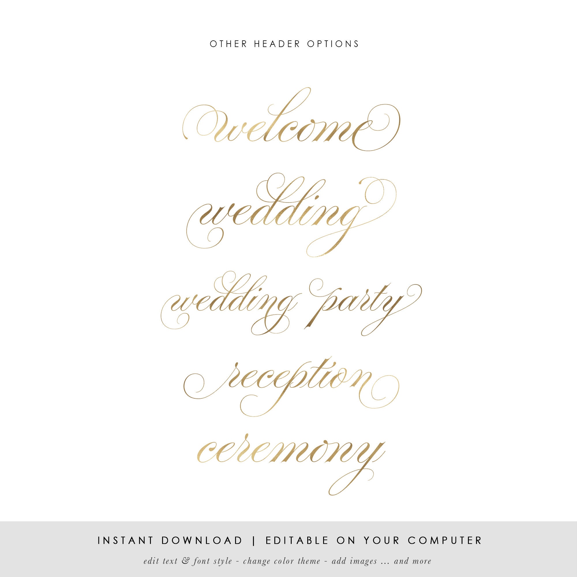 Gold Welcome Arrow Sign Template Printable Wedding Direction - Etsy