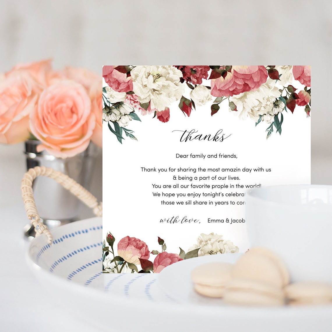 Wedding Thank You Note Thank You Card Thank You Letter In | Etsy