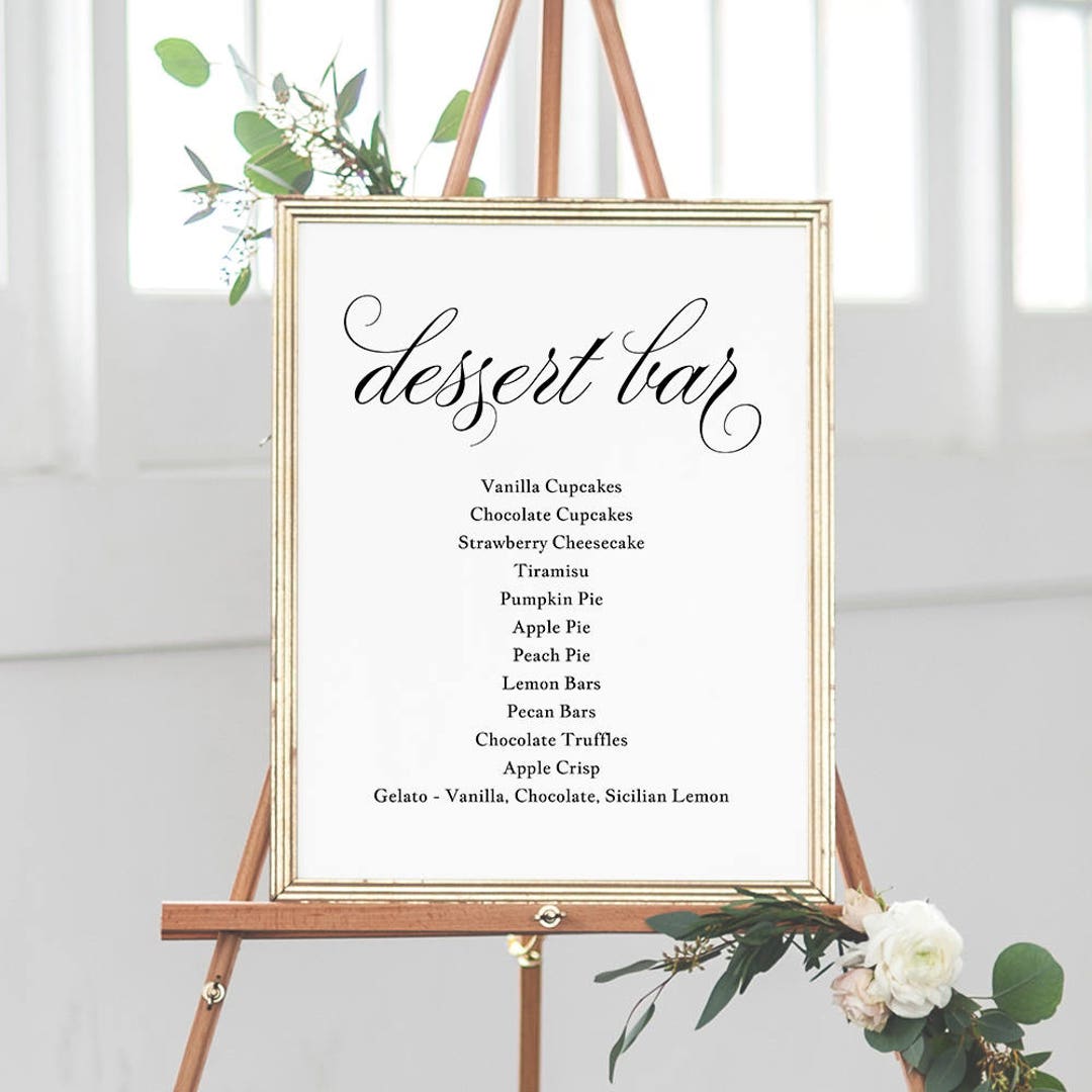 The Dessert Sign Dessert Menu Sign Wedding Dessert Bar - Etsy