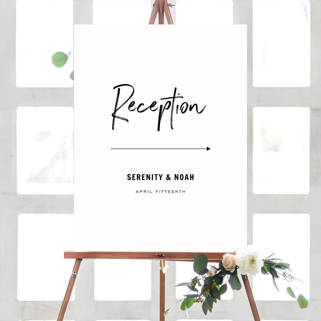 Minimalist Welcome Arrow Sign Template Printable Wedding - Etsy