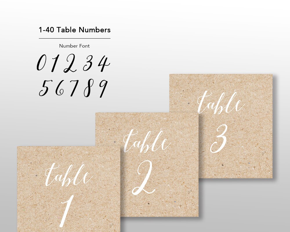 Printable Table Numbers Wedding Table Number Printable | Etsy