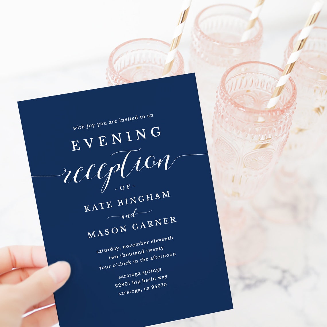 Printable Navy Reception Invitation Template Evening - Etsy
