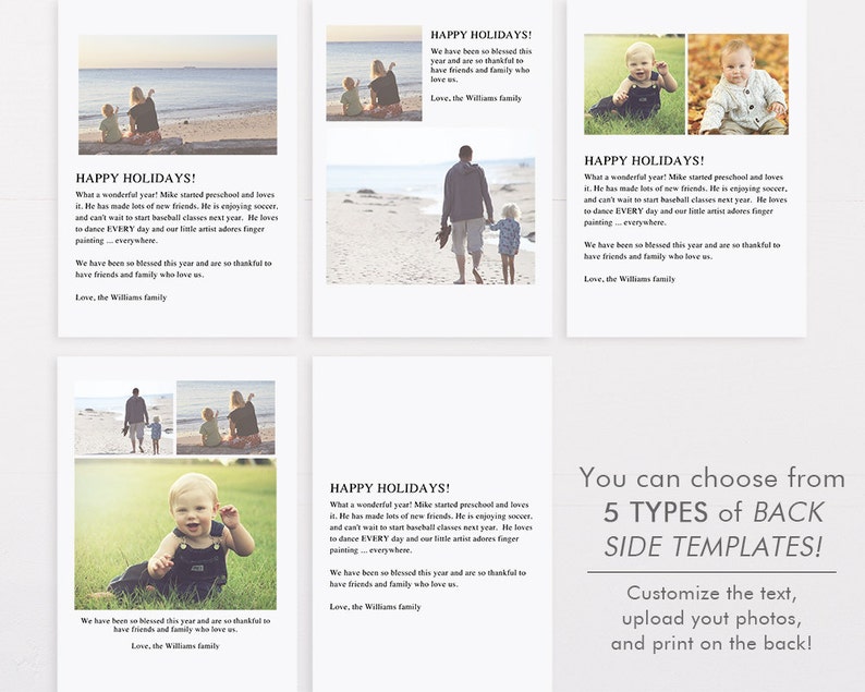 Printable Christmas Card PDF Holiday Card Template Templett - Etsy