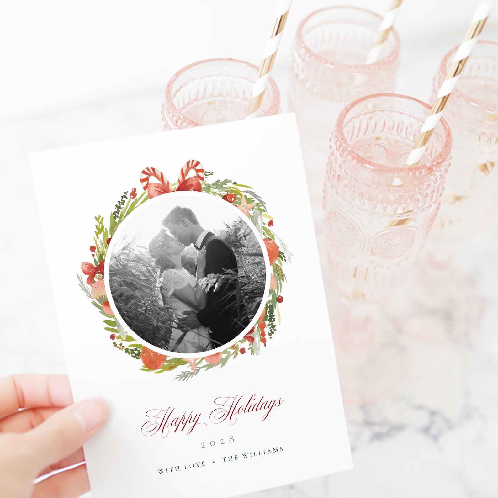 Printable Christmas Card PDF Holiday Card Template Templett - Etsy