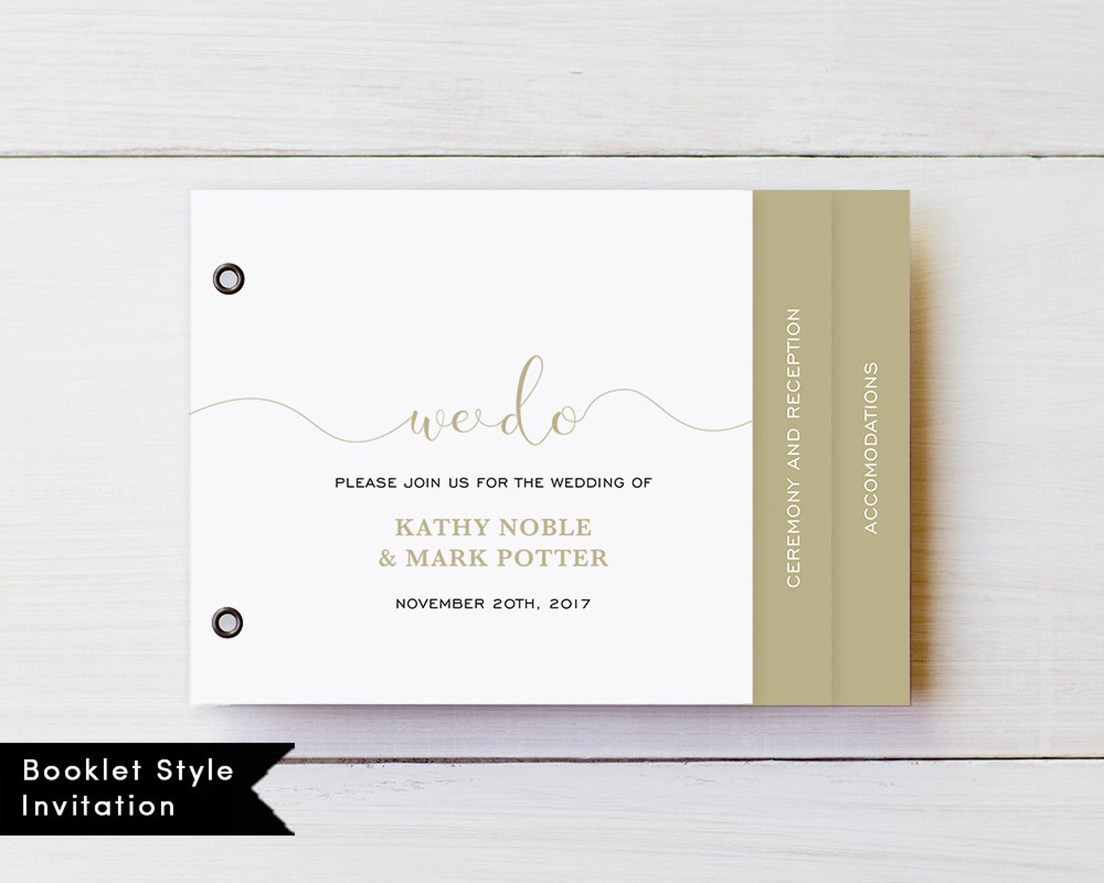 Booklet Invitation Set Printable Wedding Invitation Template - Etsy
