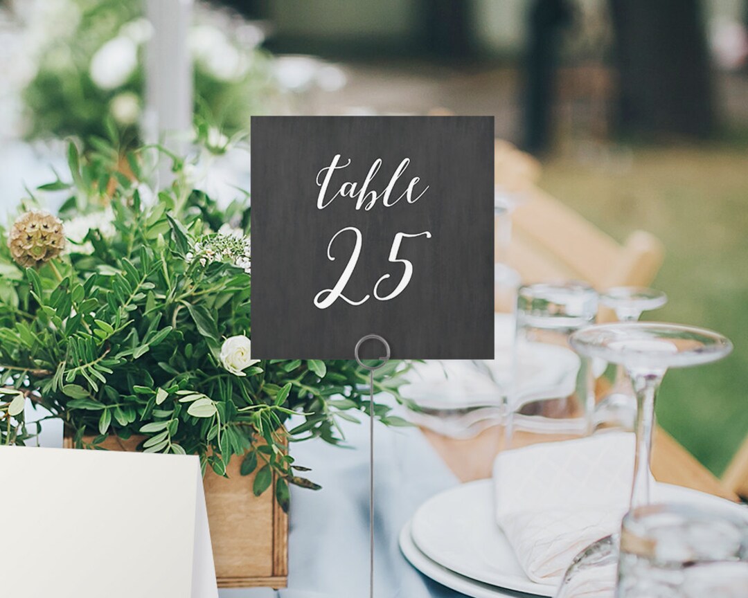 Printable Table Numbers, Wedding Table Number Printable, Rustic Wedding ...