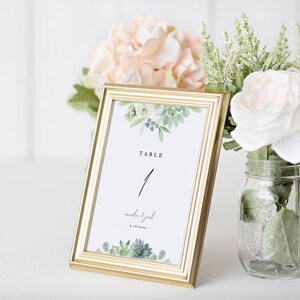Succulents Table Numbers Template Wedding Table Number - Etsy