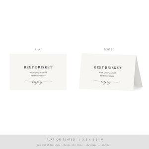 Printable Buffet Label Template, Buffet Food Sign, Buffet Labels, Food ...