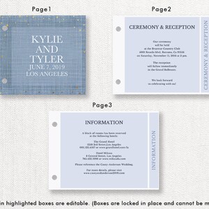 Booklet Invitation Set, Printable Wedding Invitation Template, DIY ...