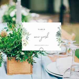 Succulents Table Numbers Template Wedding Table Number - Etsy
