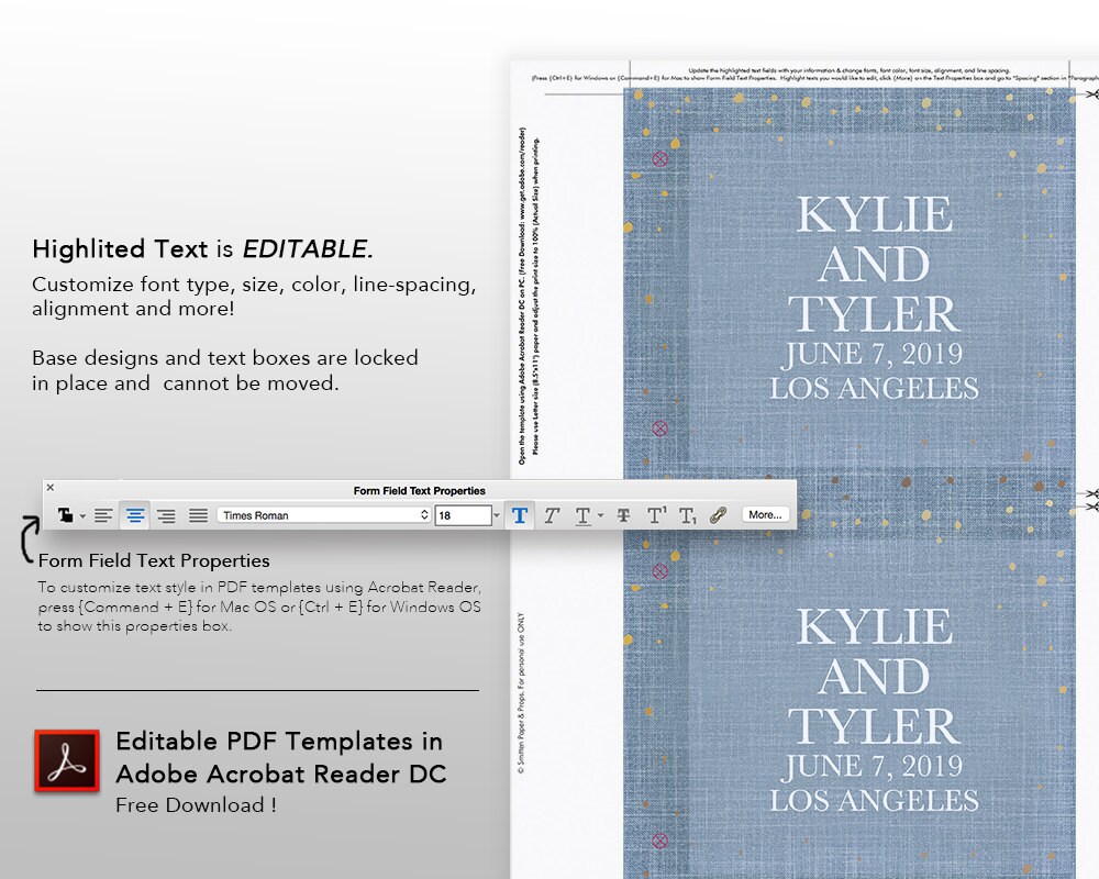 Booklet Invitation Set Printable Wedding Invitation Template - Etsy