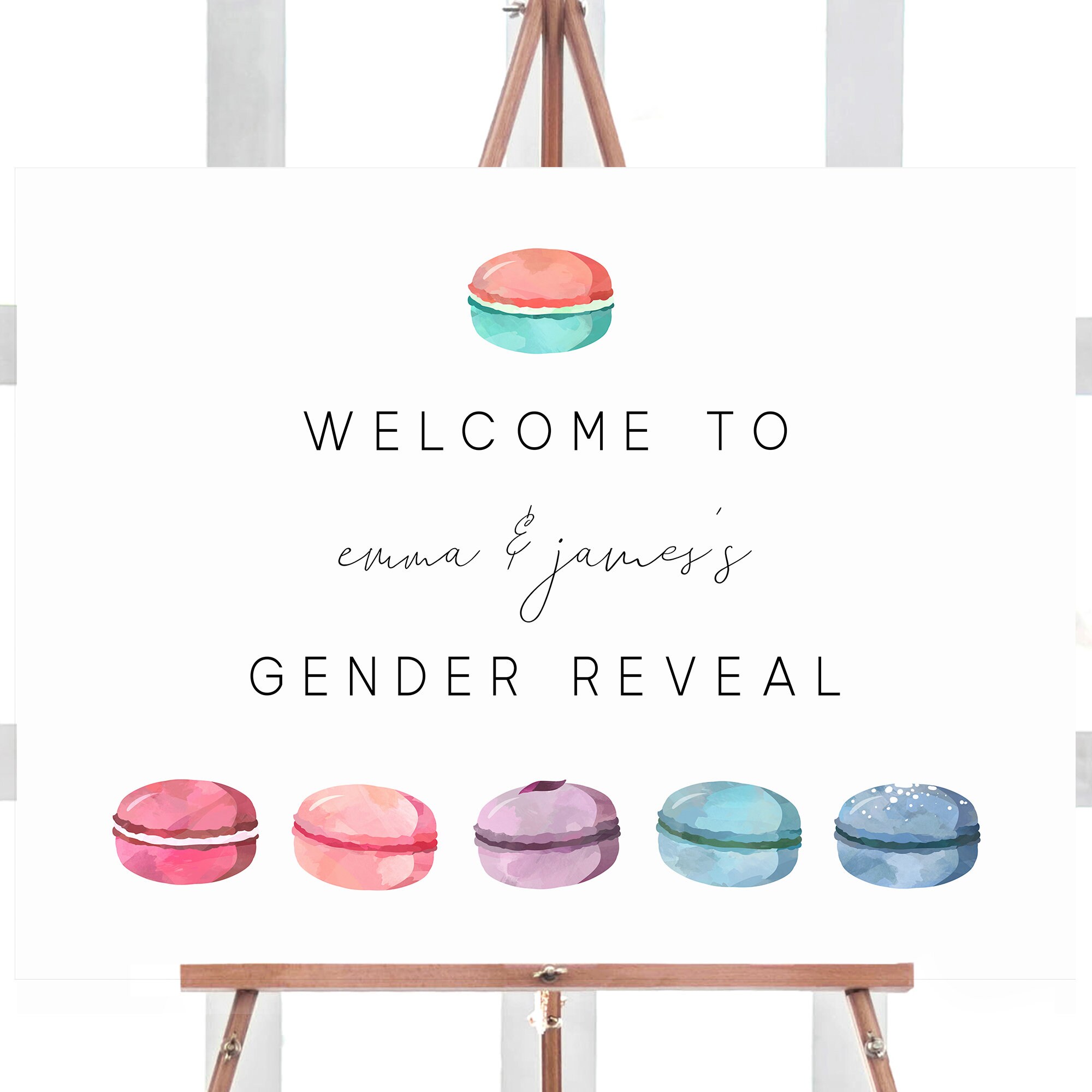 Macaron Welcome Sign Template Gender Reveal Welcome Sign | Etsy
