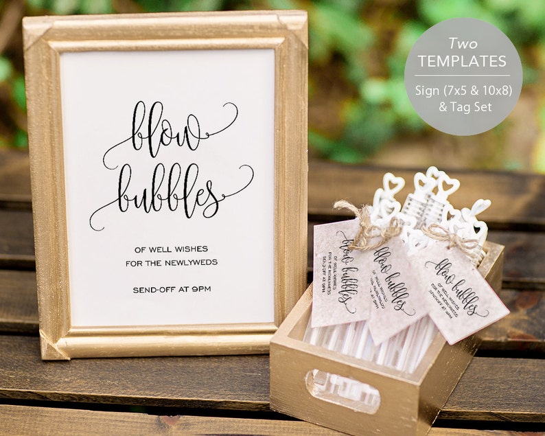 Bubble Send off Sign Bubble Sign Tags Blow Bubbles Sign - Etsy UK