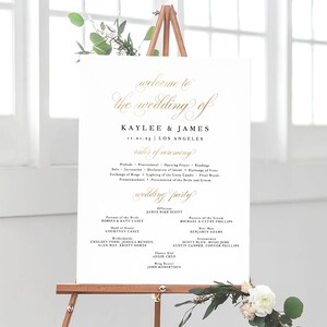 Wedding Program Sign Template, Printable Wedding Program Board, Program ...