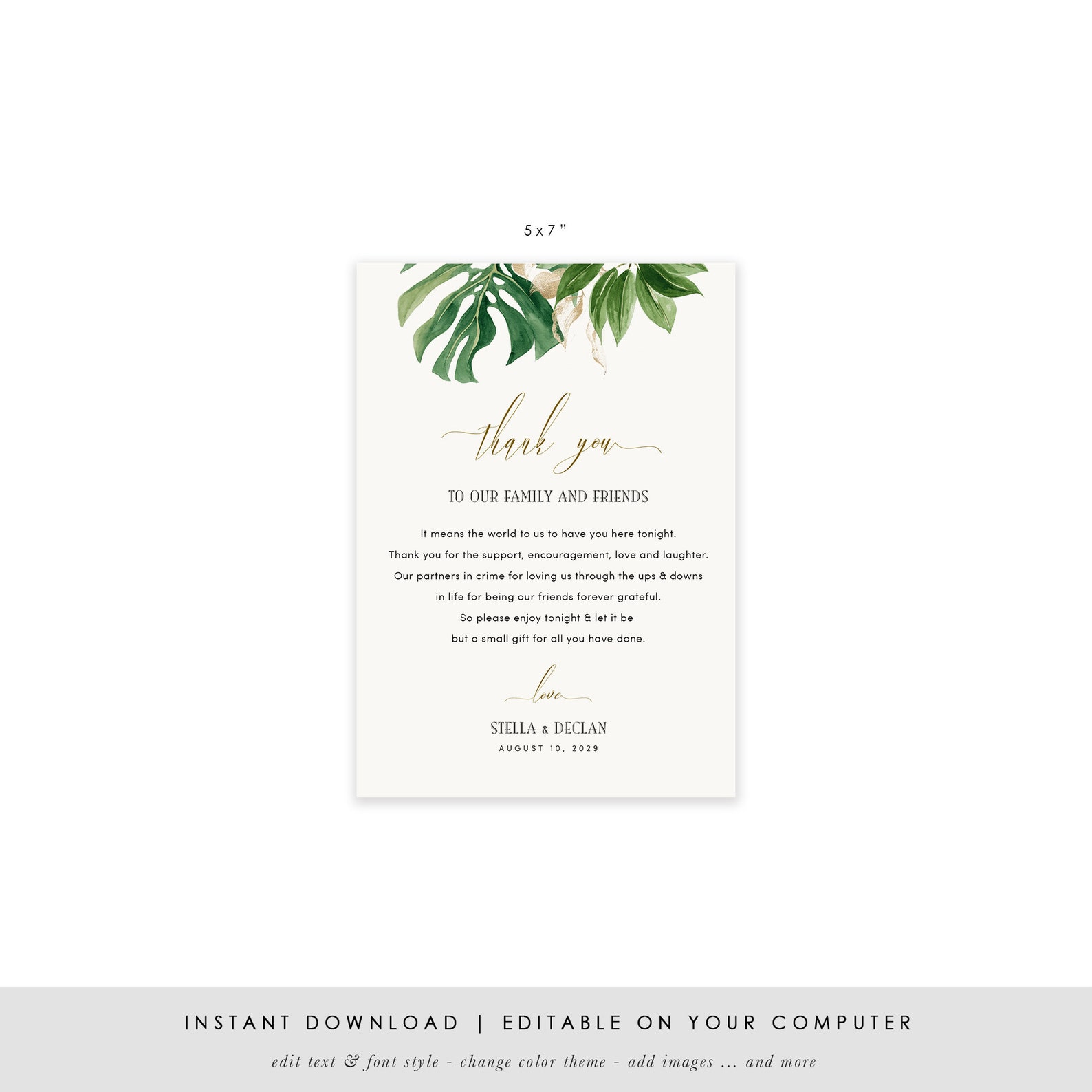 Aloha Wedding Thank You Note Thank You Card Thank You - Etsy